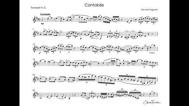 Paganini,  Niccolò - Cantabile - Malcolm McNab trumpet C