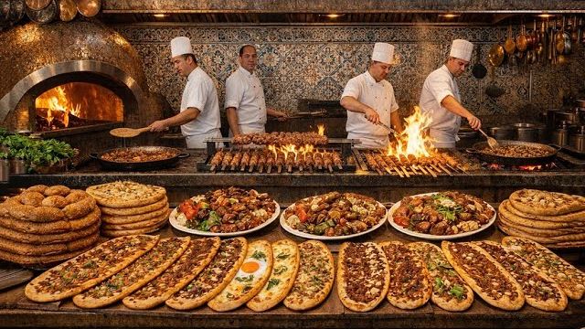 Крошечный магазин, ОГРОМНОЕ разнообразие Пидэ, Лахмаджун, 3 вида хлеба и кебабы!