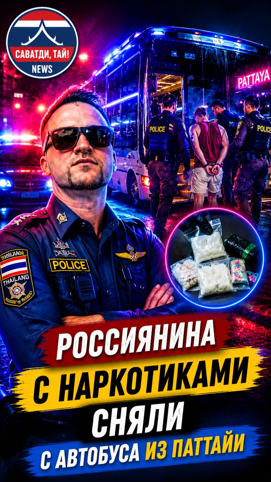 РОССИЯНИНА С НАРКОТИКАМИ СНЯЛИ С АВТОБУСА ИЗ ПАТТАЙИ #новости #news #новостисегодня