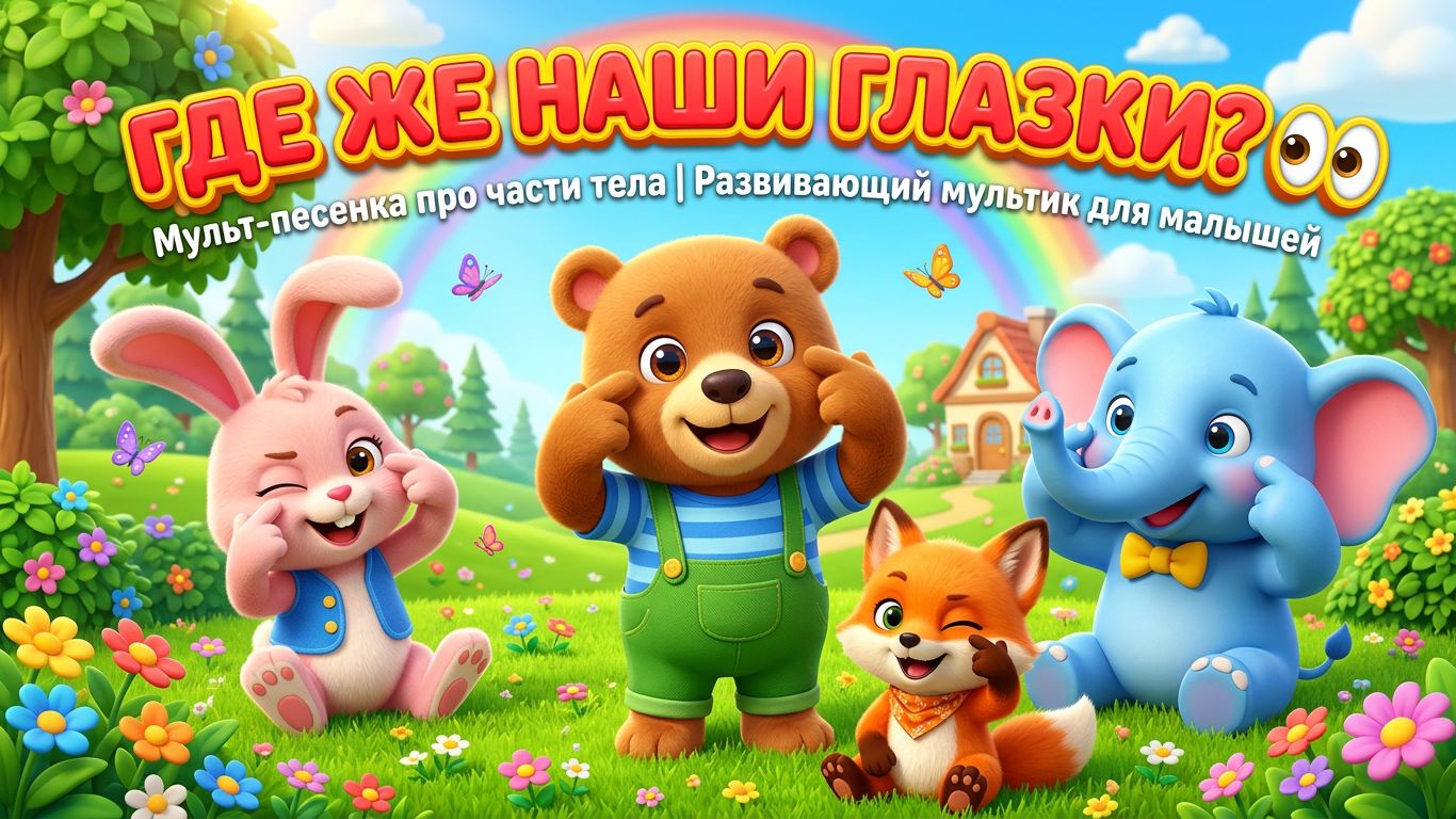 Где же наши глазки? 👀 | Мульт-песенка про части тела | Развивающий мультик для малышей