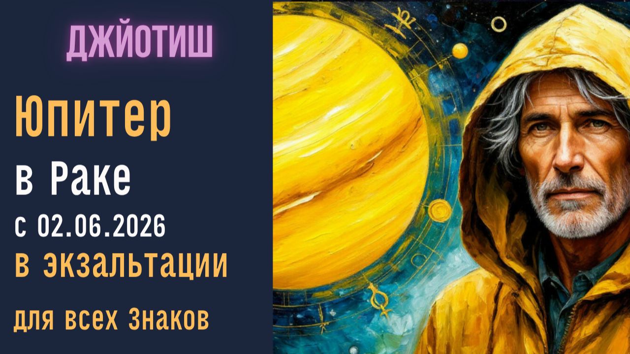 ⚡Юпитер в Раке (в экзальтации) с 02.06.2026 | Для всех знаков (асц) | Джйотиш