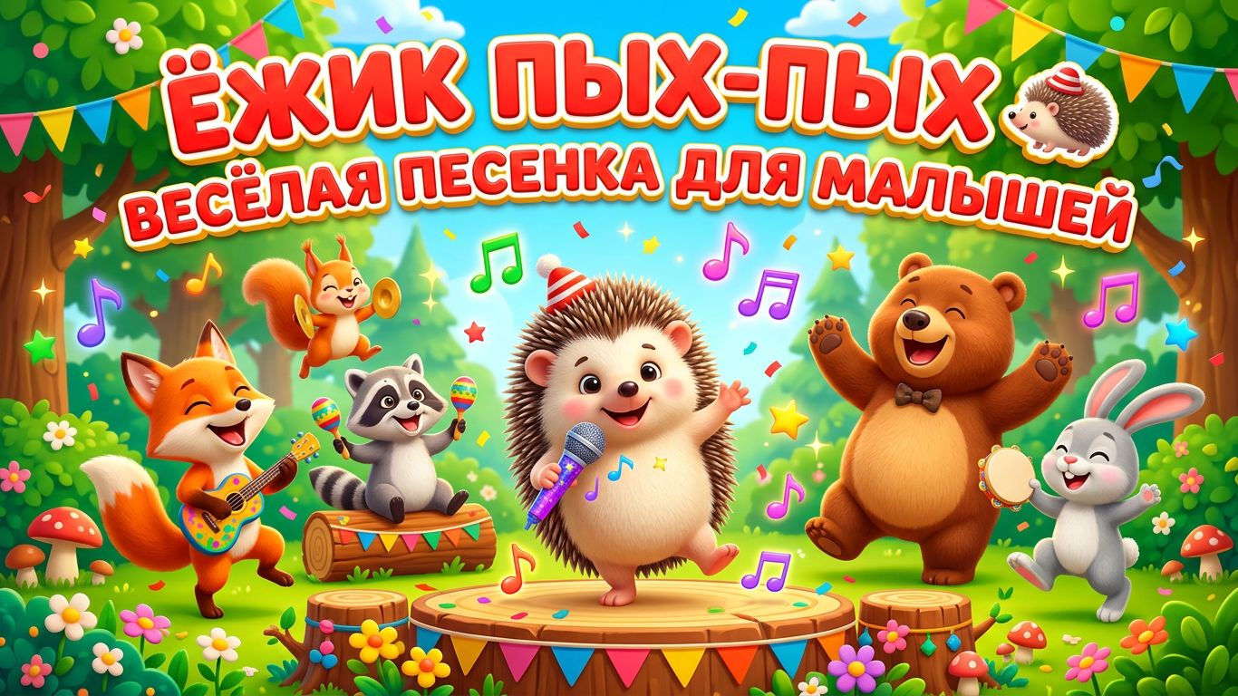 Ёжик Пых-Пых 🦔 | Добрая песенка для малышей | Развивающий мультфильм про лесных животных