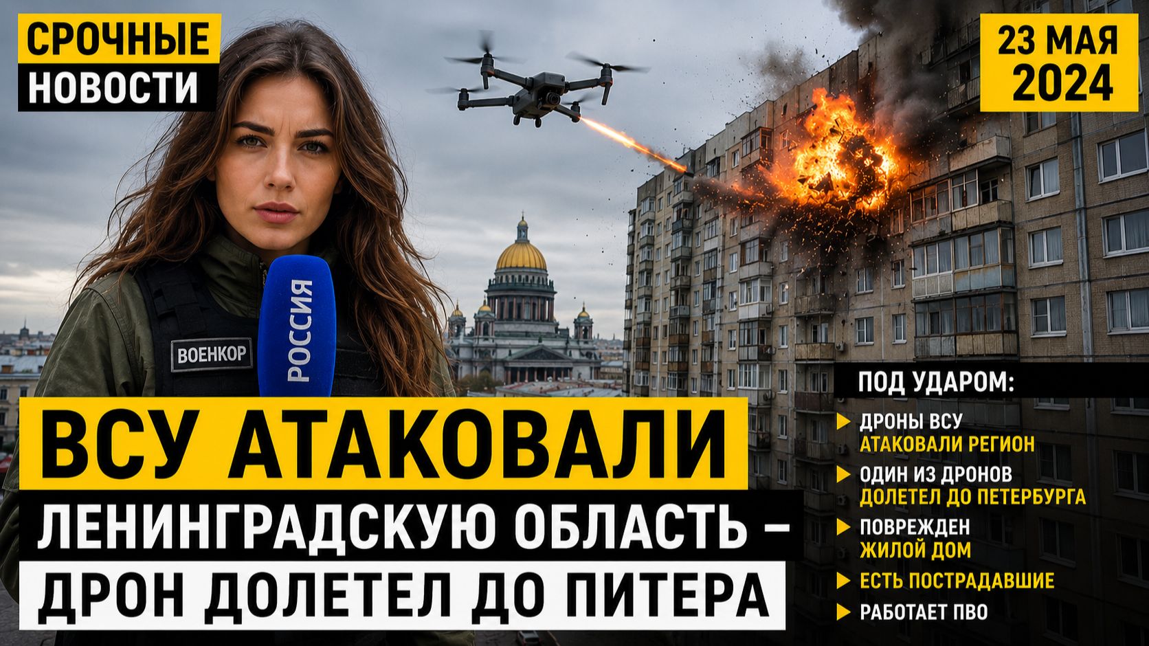 ВСУ атаковали Ленинградскую область - дрон долетел до Питера. Новости