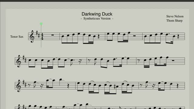 Darkwing Duck - Черный Плащ - ноты и минус для саксофона тенор версия саксофониста Syntheticsax