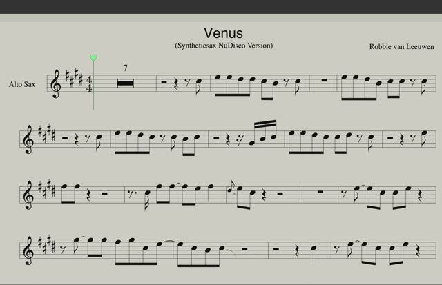 Саксофонист Syntheticsax - Venus (Шизгара) NuDisco версия - Ноты и минус для саксофона альт