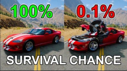 ШАНСЫ ВЫЖИВАНИЯ В АВАРИЯХ ОТ 0 ДО 100% | BeamNG.drive