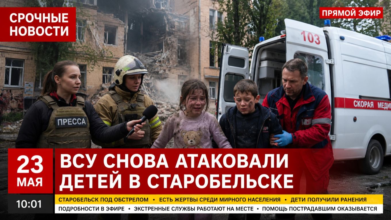 СВЕЖИЕ СРОЧНЫЕ НОВОСТИ 23 МАЯ ВСУ СНОВА АТАКОВАЛИ ДЕТЕЙ В СТАРОБЕЛЬСКЕ