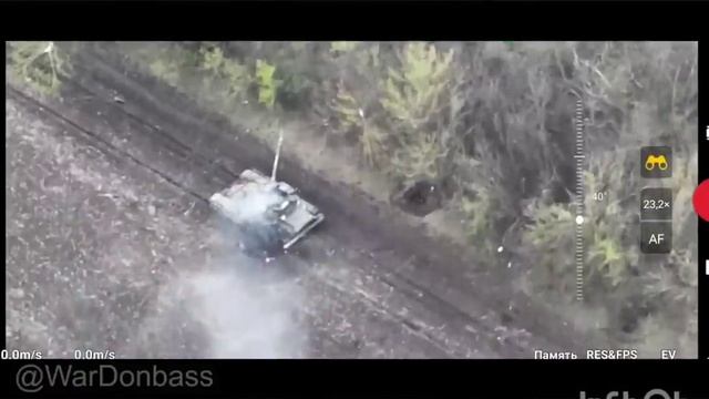 Экипаж танка ВСУ разбегается после 2-х попаданий
