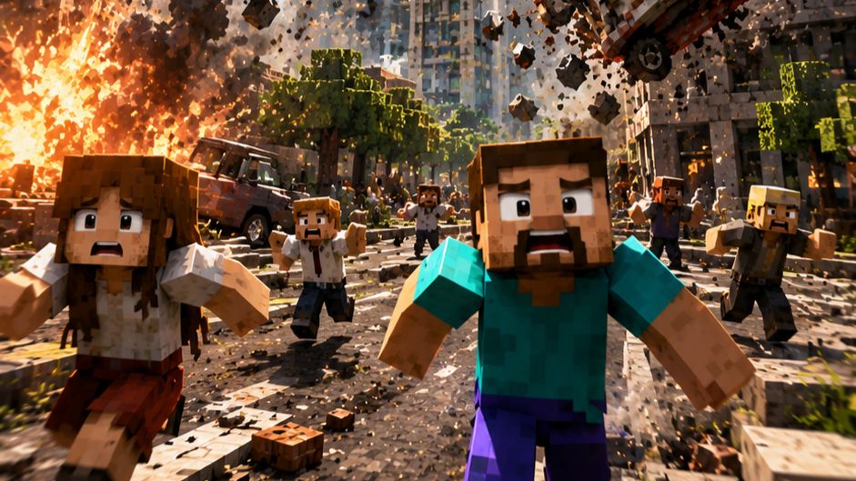 Minecraft Армагеддон: Метеоритный шторм уничтожает Землю ☄️🌍 Shorts #minecraft #minecraftshorts