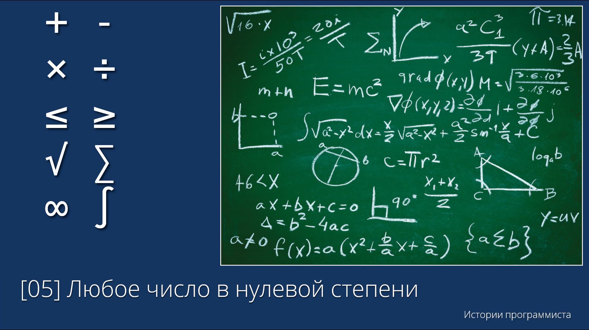 [05] Любое число в нулевой степени равно одному. Доказательство