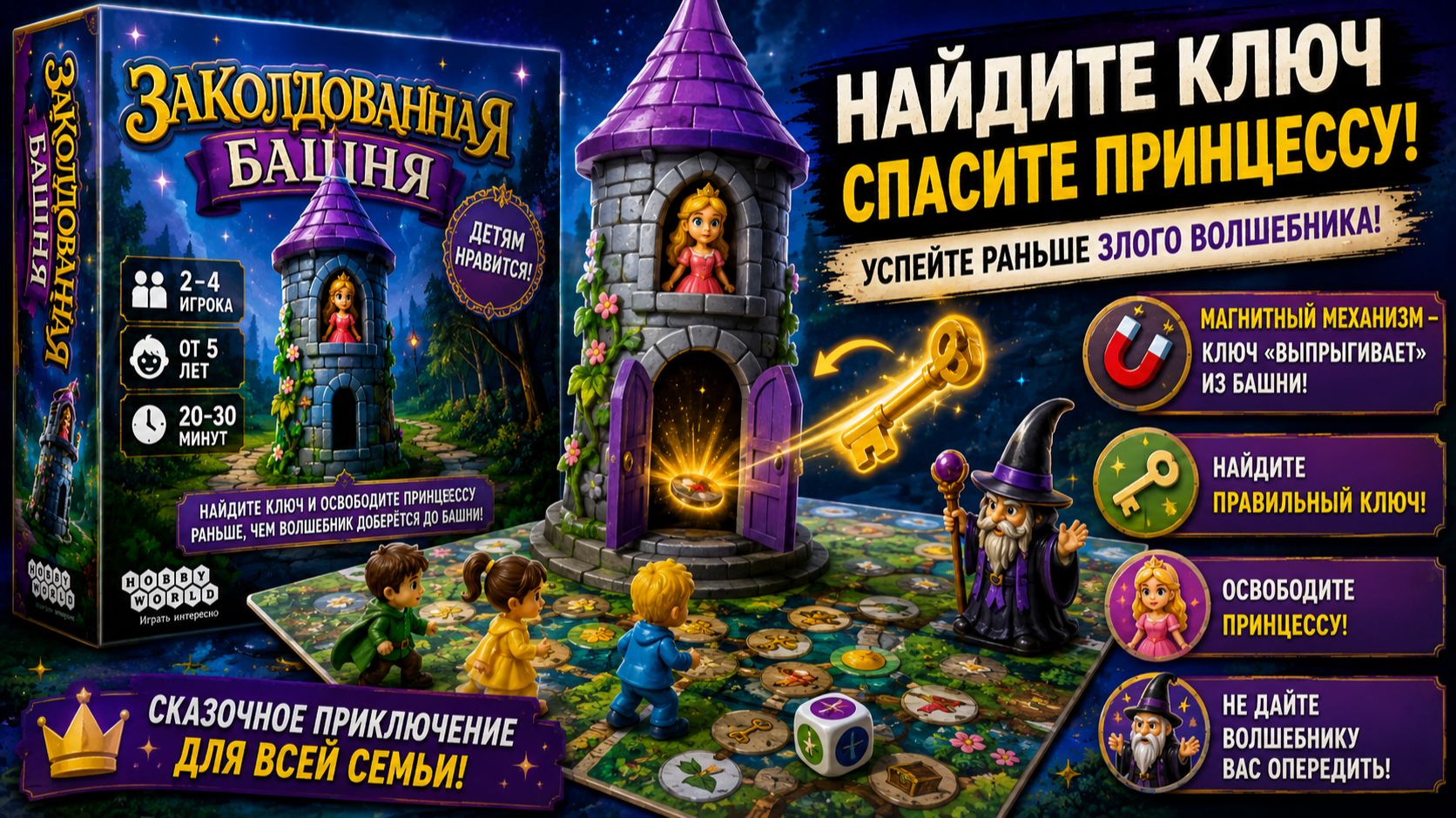 🏰 Настольная игра «Заколдованная башня» — правила, обзор и как играть