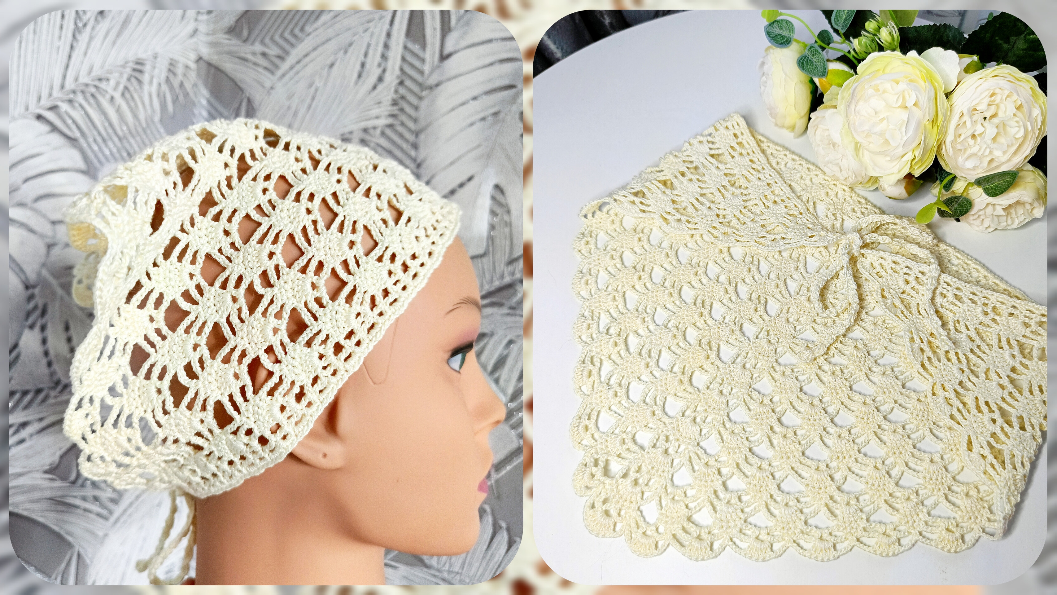 Красивый узор крючком для косынки 🧶