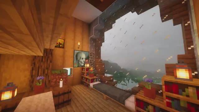 Успокаивающая музыка и дождь в стиле Minecraft в течение 1 часа [lofi]