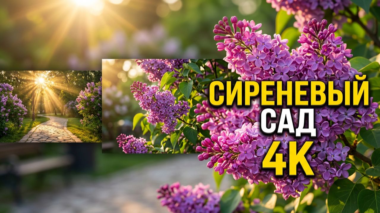 Цветение сирени в Сиреневом саду! Полное погружение в 4К