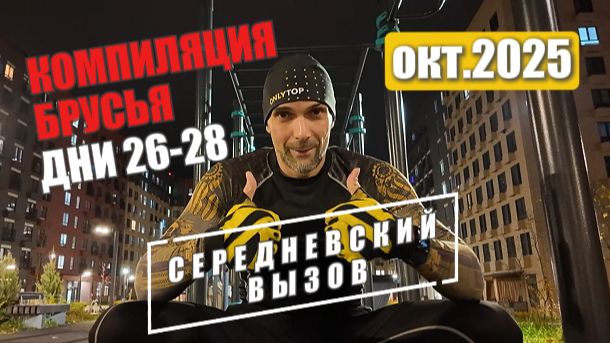 ВЫЗОВ. Компиляция первая. ДНИ 26-28: Отжимания на брусьях