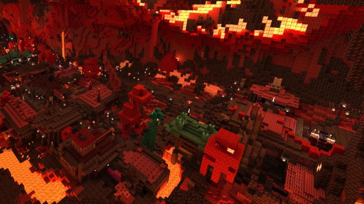 Minecraft строю город в аду