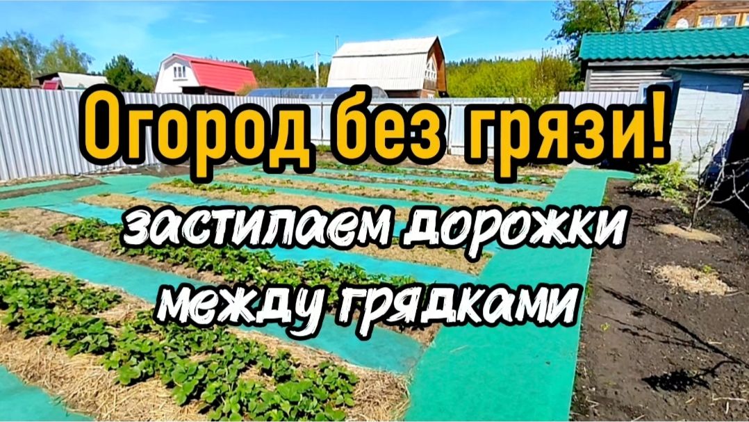 Огород без грязи! Застилаем дорожки между грядками.