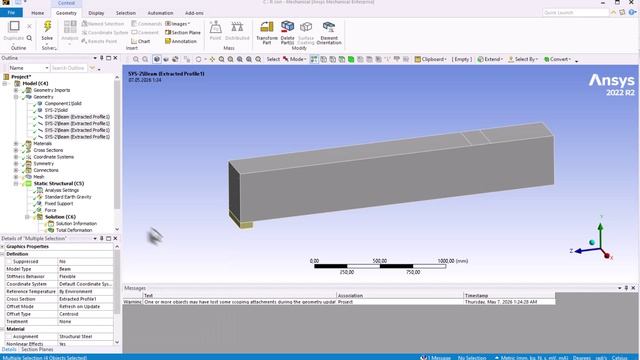 A reinforced beam Ansys