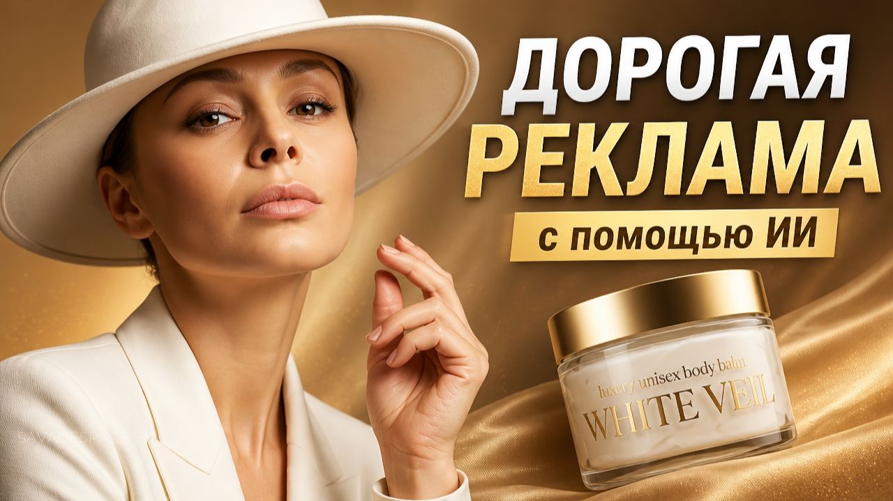 ИИ--генерация рекламного ролика дорогой косметики