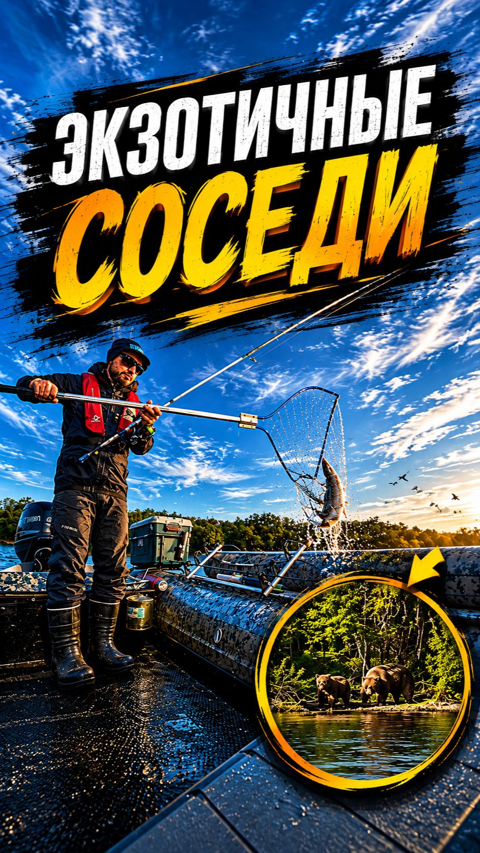 Кижуч и медведи на берегу. Камчатка