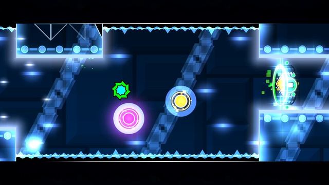 Прохождение уровня Rising на 3 монетки в Geometry Dash.