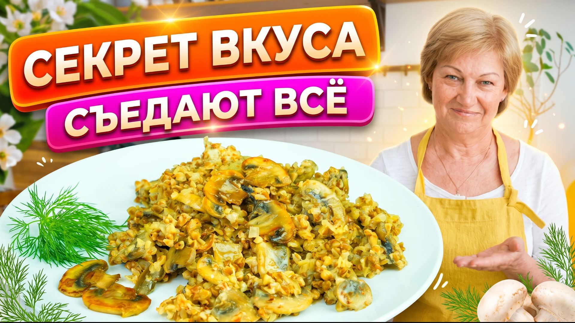 Никто не верит, что это обычная гречка! Рецепт с грибами и сливками