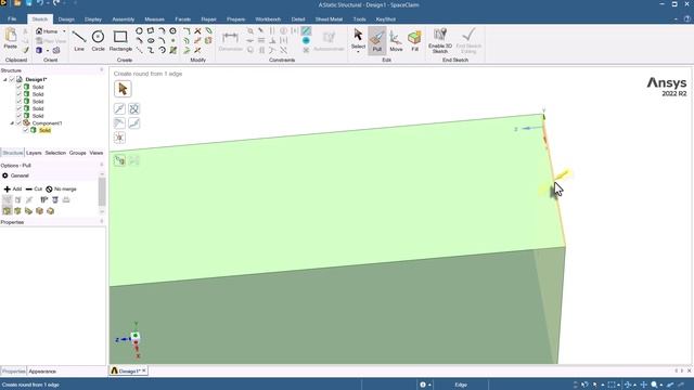 A reinforced beam Ansys 3D