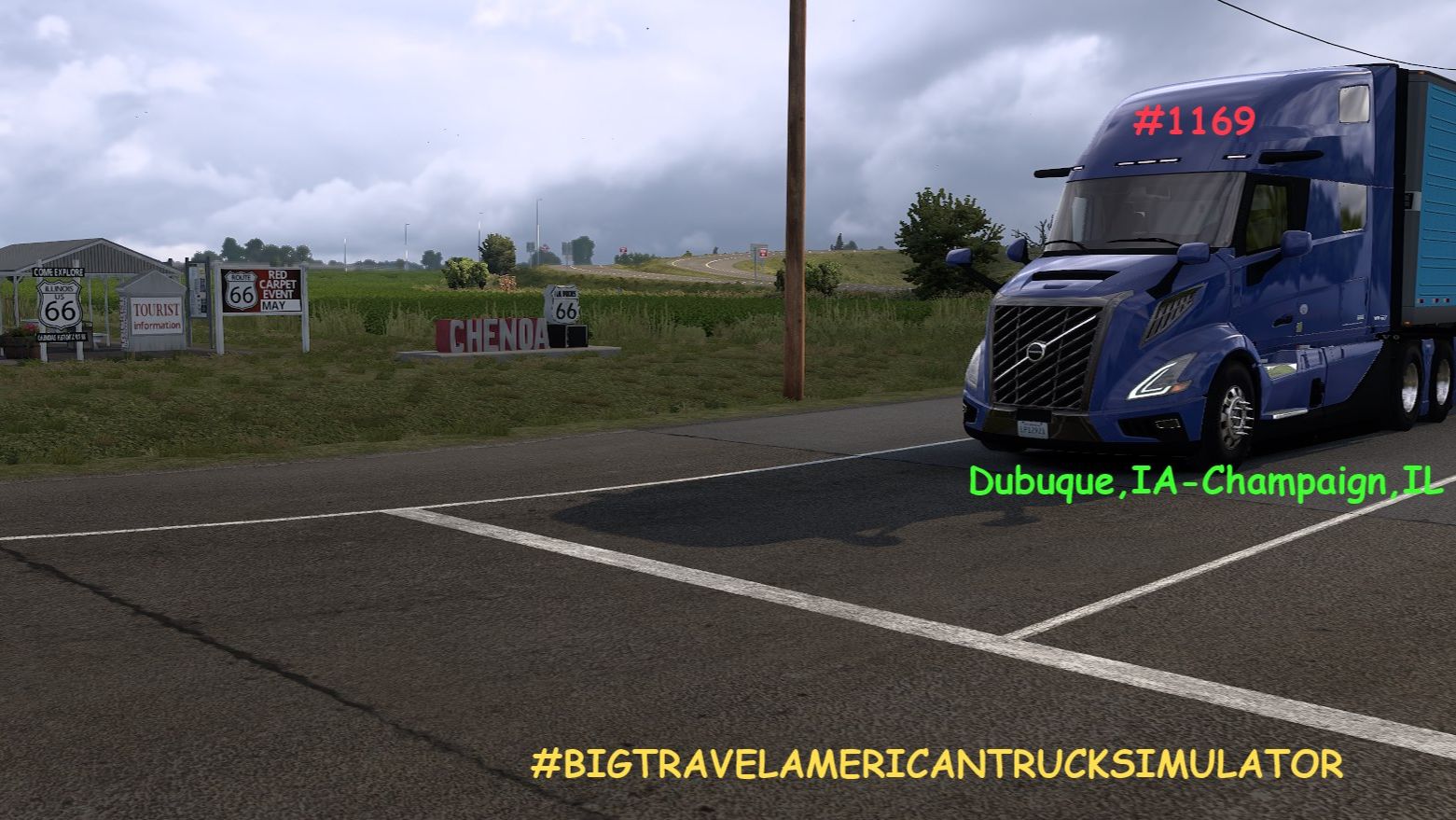 едем по Illinois в American Truck Simulator, доставка 1169