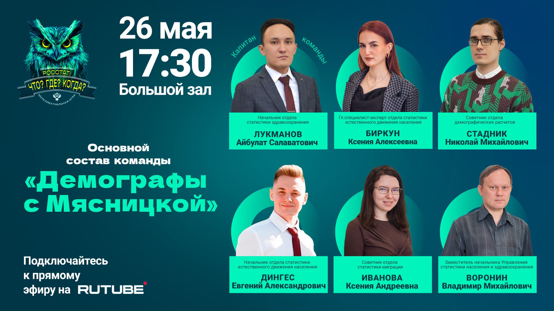 Росстат "Что? Где? Когда?" 2026 Сезон 2 Игра 4 "Демографы с Мясницкой"