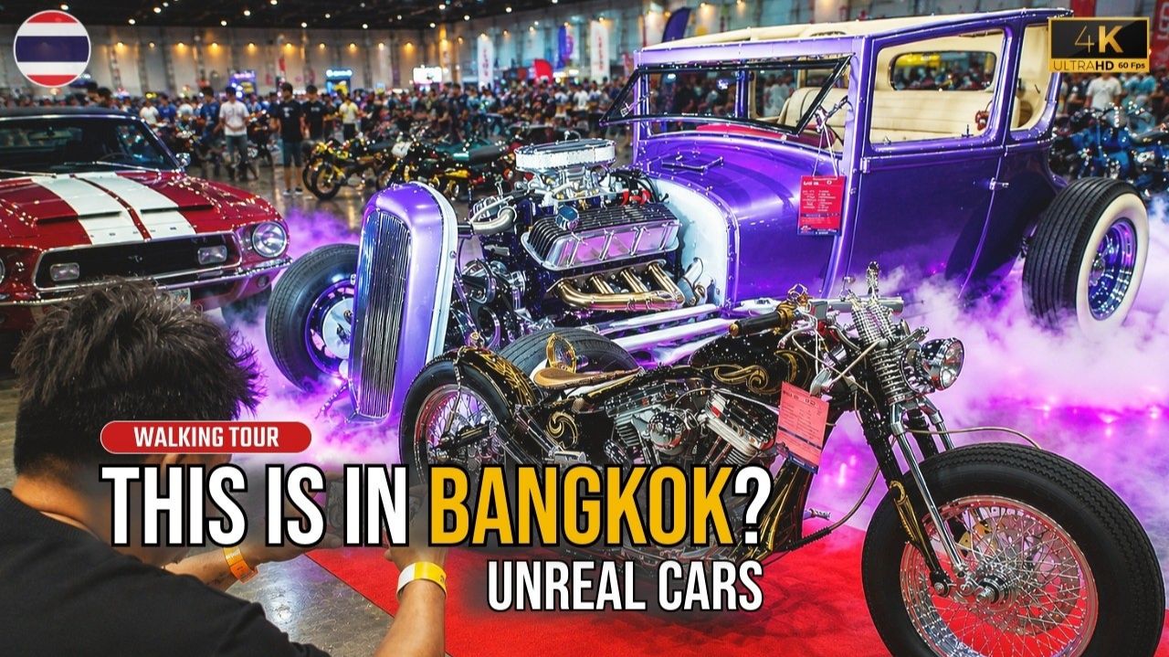 Bangkok Hot Rod Show 🇹🇭 Дикая культура кастомных автомобилей в Таиланде ( Walk4world)