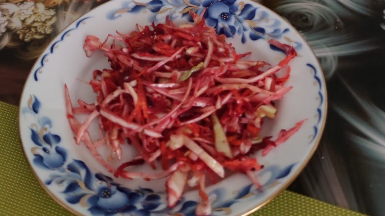 Салат из капусты и свеклы за 5 минут 🥗 Хрустящий и полезный!