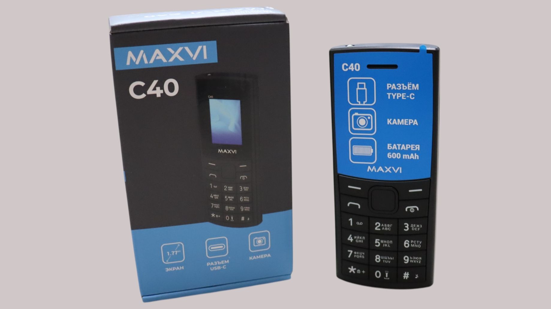 Распаковка и обзор сотового телефона Maxvi C40