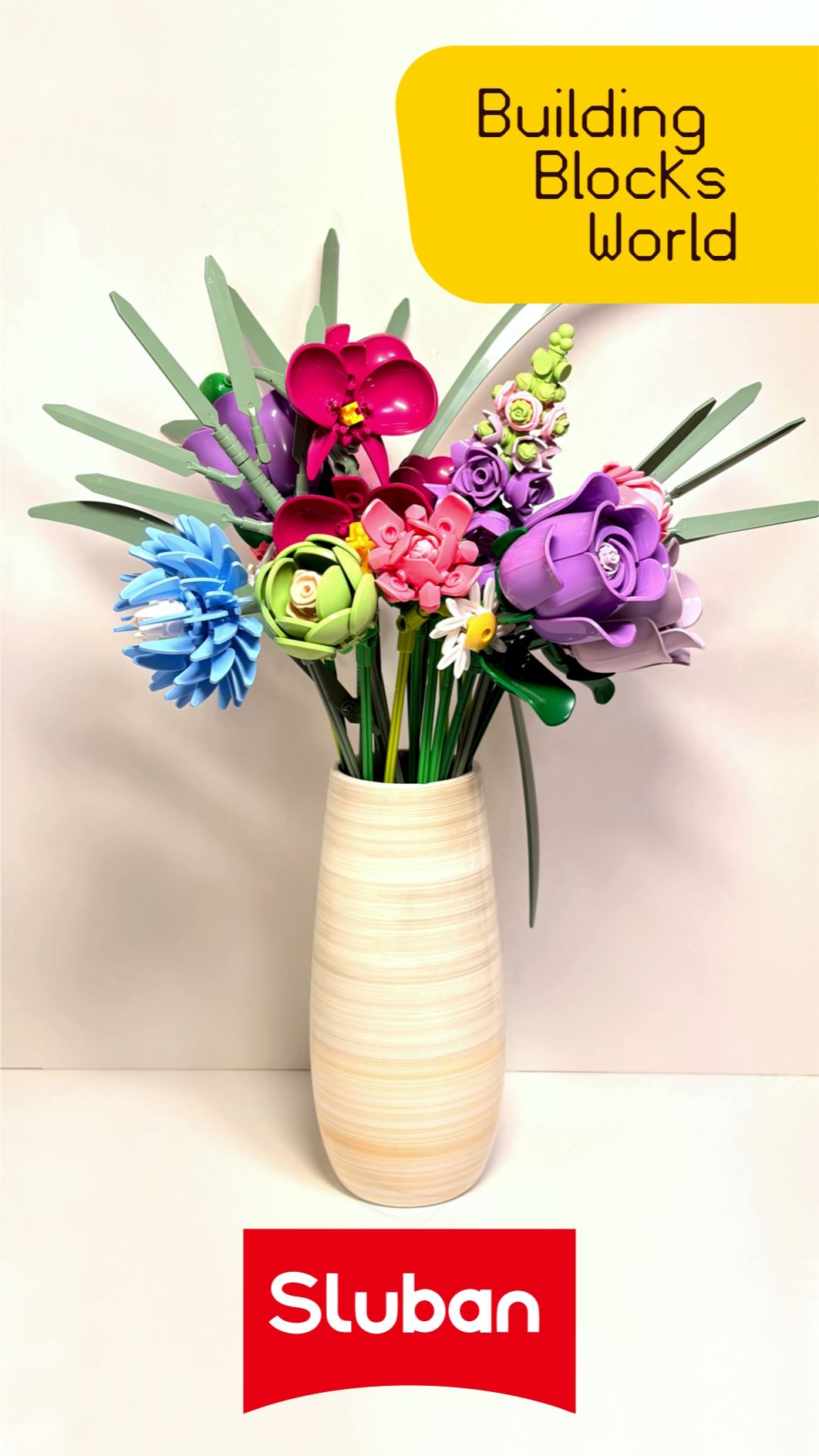 Сборка конструктора "Sluban" серия "PLEYERID" (M38-P8167) Bouquet (Букет цветов)