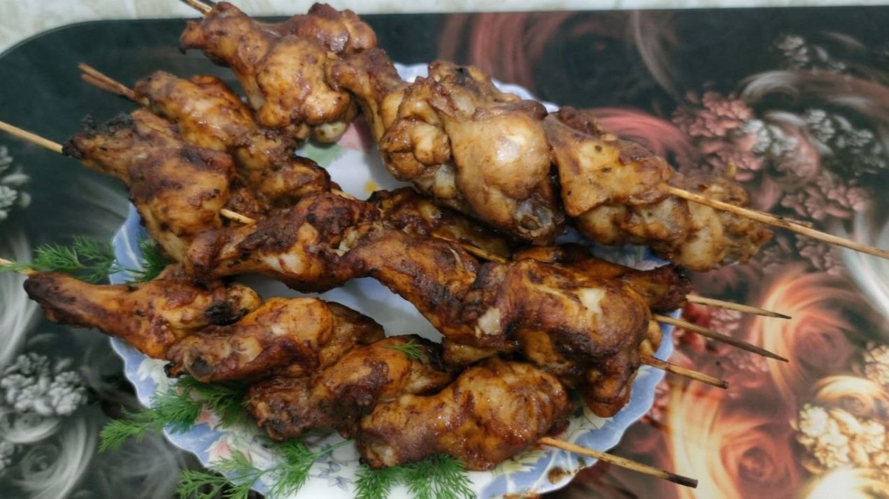 Шашлык из куриных крылышек дома 🍗 Секрет маринада | В духовке или на сковороде