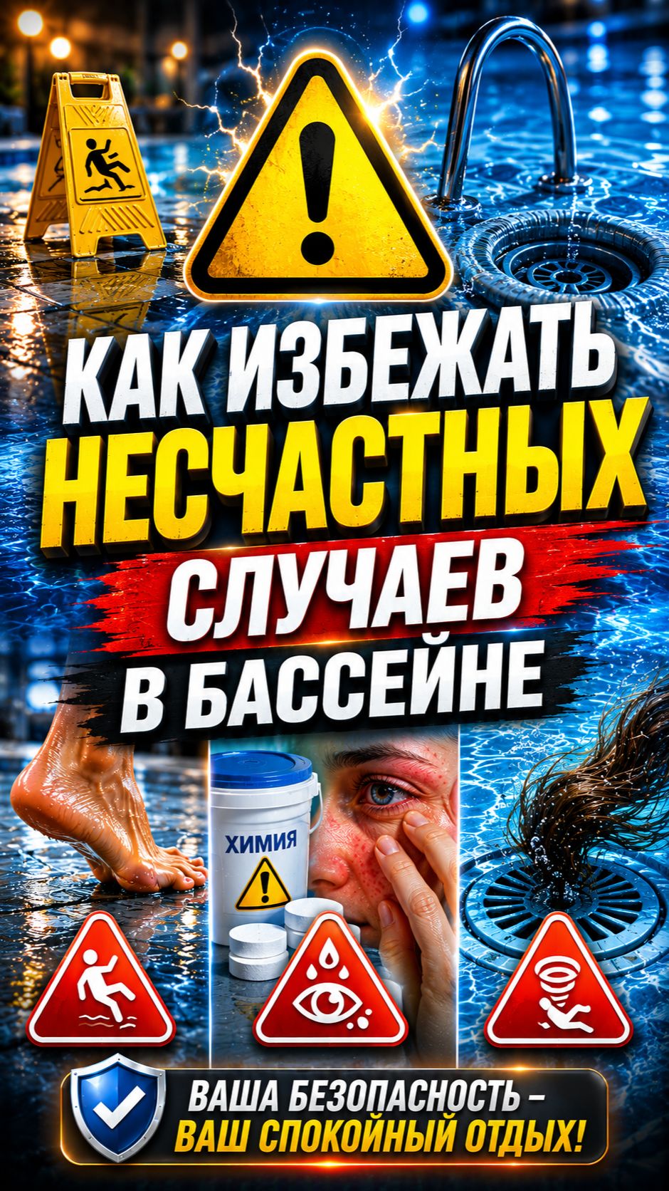 Как избежать несчастных случаев в бассейне?