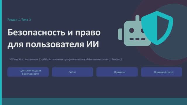 Тема 3. Безопасность и право для пользователя. Часть 1