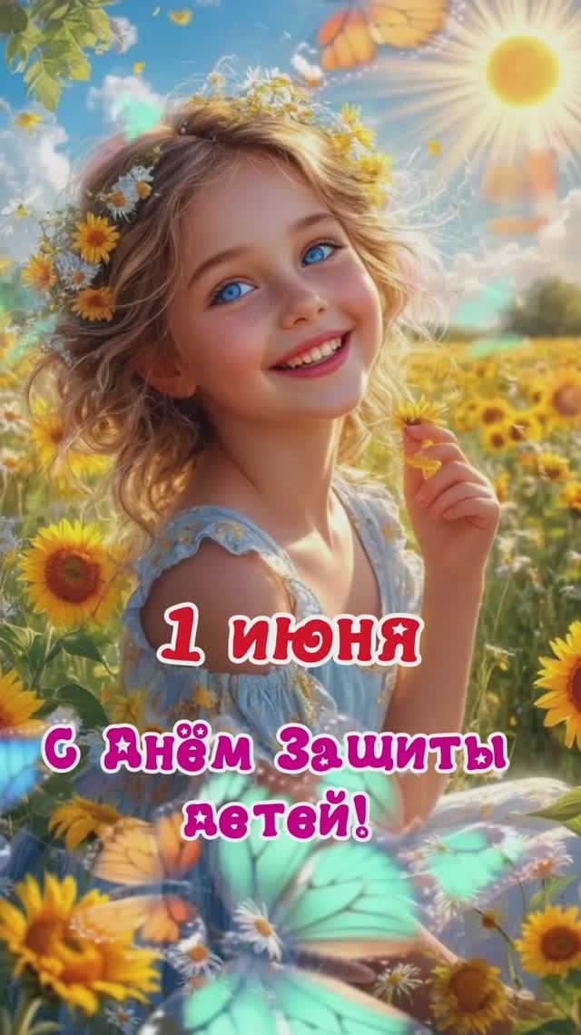 Открытка с Днём защиты детей - 1 июня │ Подписывайтесь!