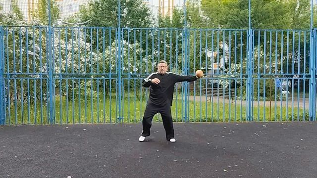 Упражнения с деревянными шарами Тайцзи весом 1.5 кг (7)