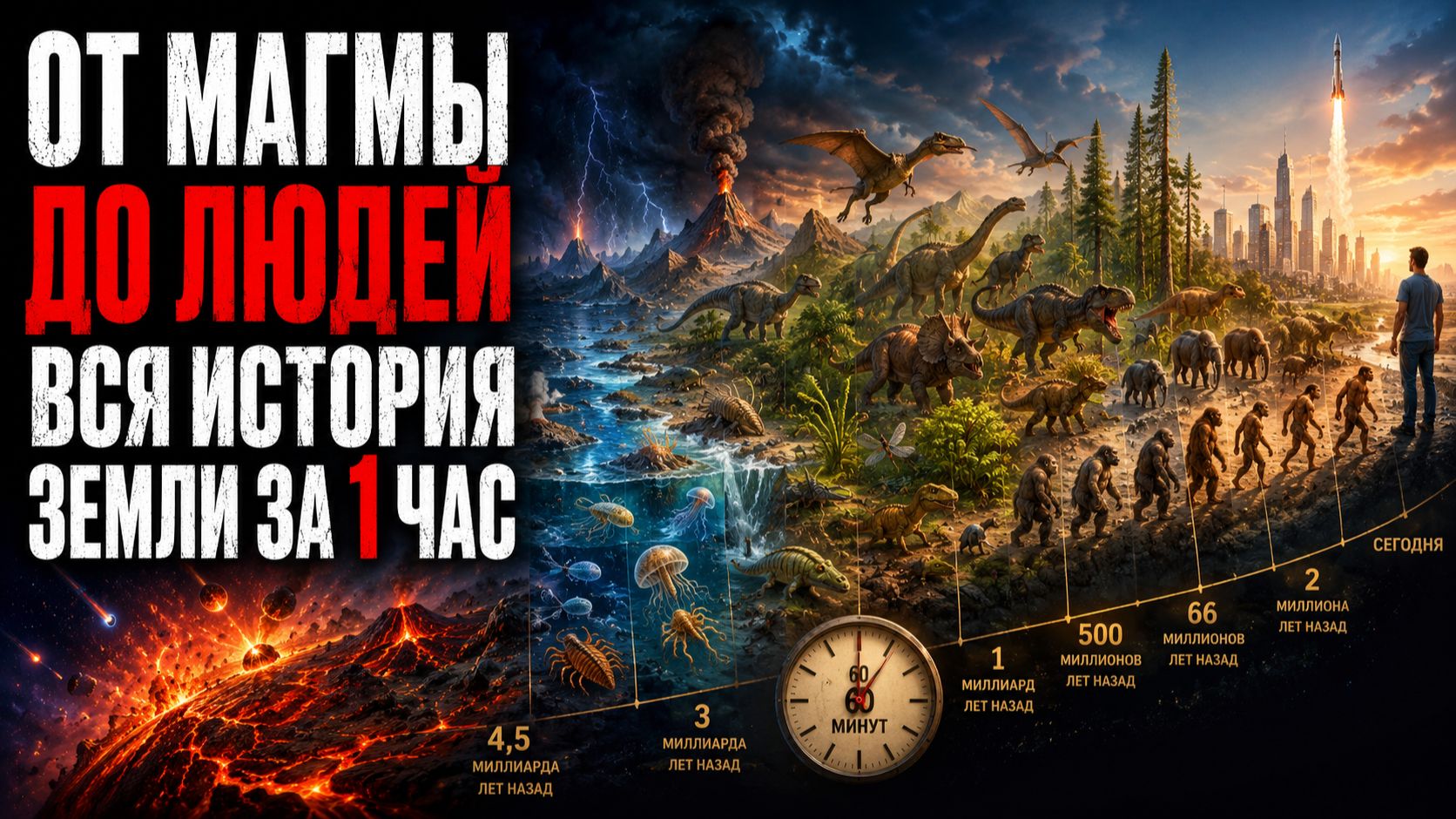 Каждая секунда — миллион лет- вся история Земли за 1 час