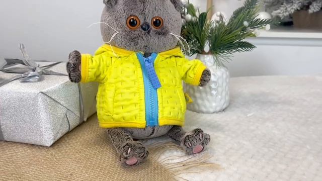 Мягкая игрушка Кот Басик Baby в стеганой курточке 20 см, BB-077