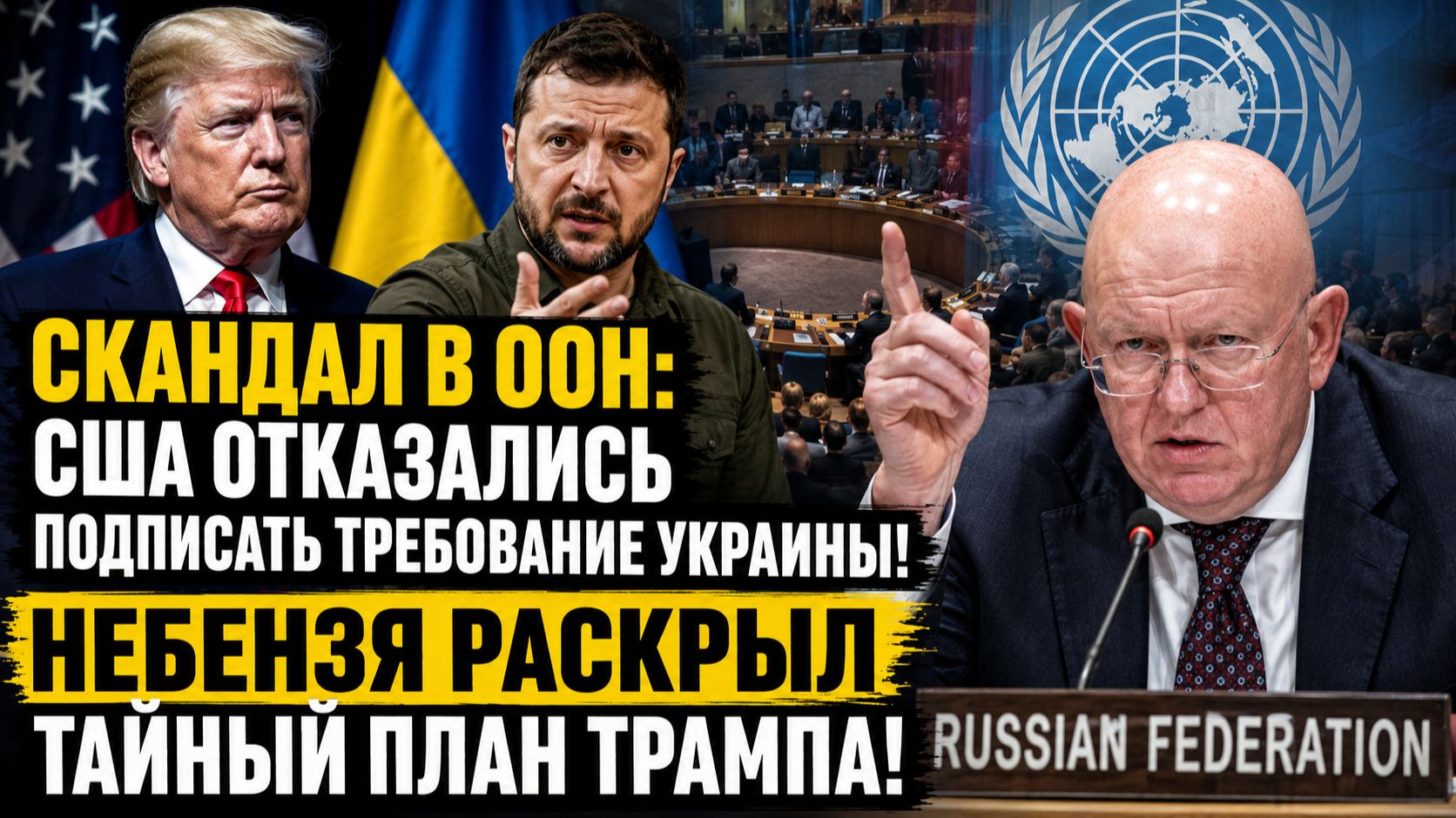 СКАНДАЛ В ООН: США отказались подписать требование Украины! Небензя раскрыл ТАЙНЫЙ ПЛАН Трампа!