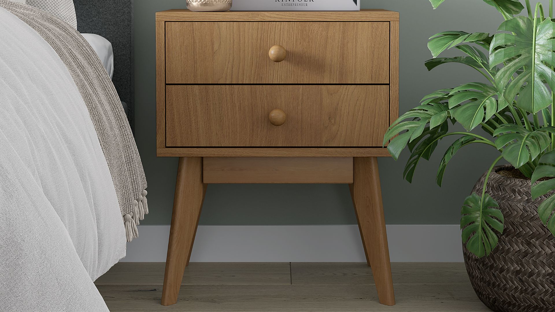 Тумба с 2м.ящиками "Лагом Wood" (45х32х55 см.) в цвете "дуб Корбридж" (003OZ)