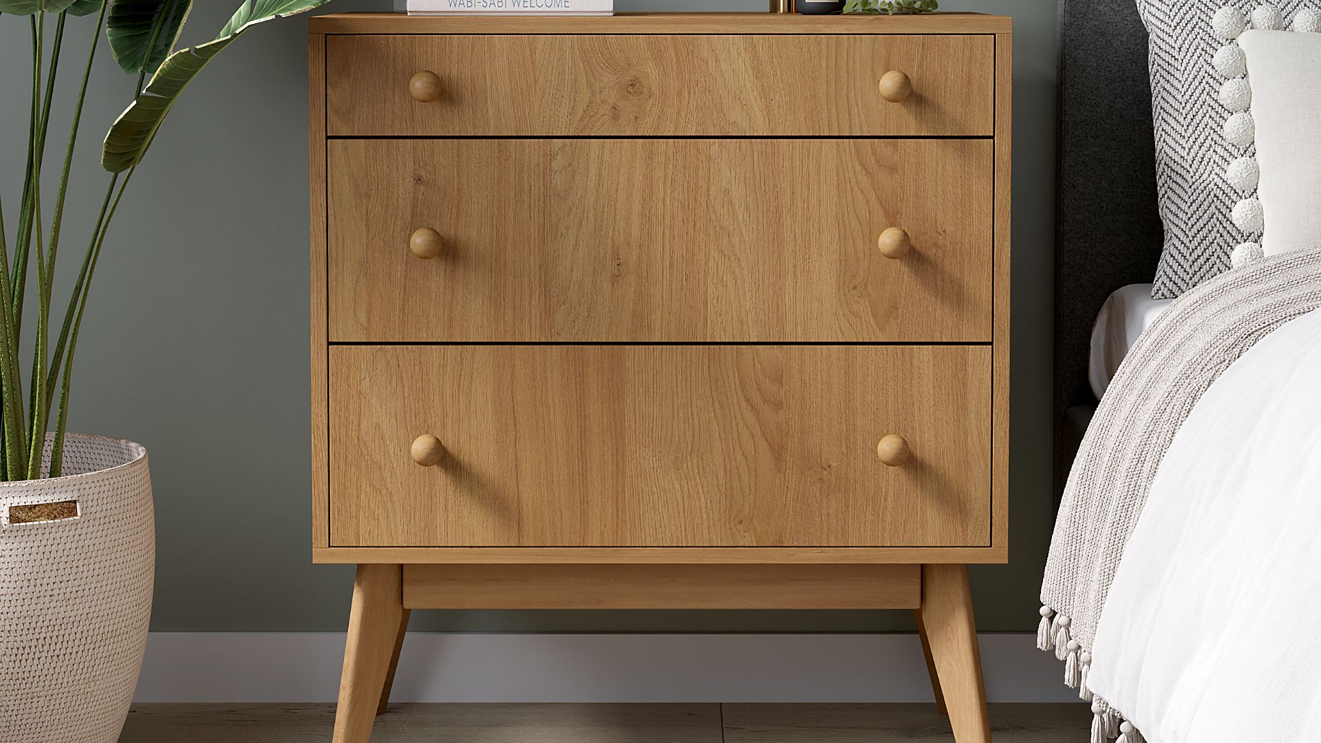 Комод с 3м.ящиками "Лагом Wood" (70х36х80 см.)  в цвете "дуб Корбридж" (011OZ)