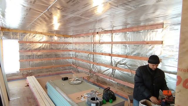 Приспособа для переноса ГКЛ.Электрика в  доме.Мини-дом-каркасник. Участок с нуля. Часть №39