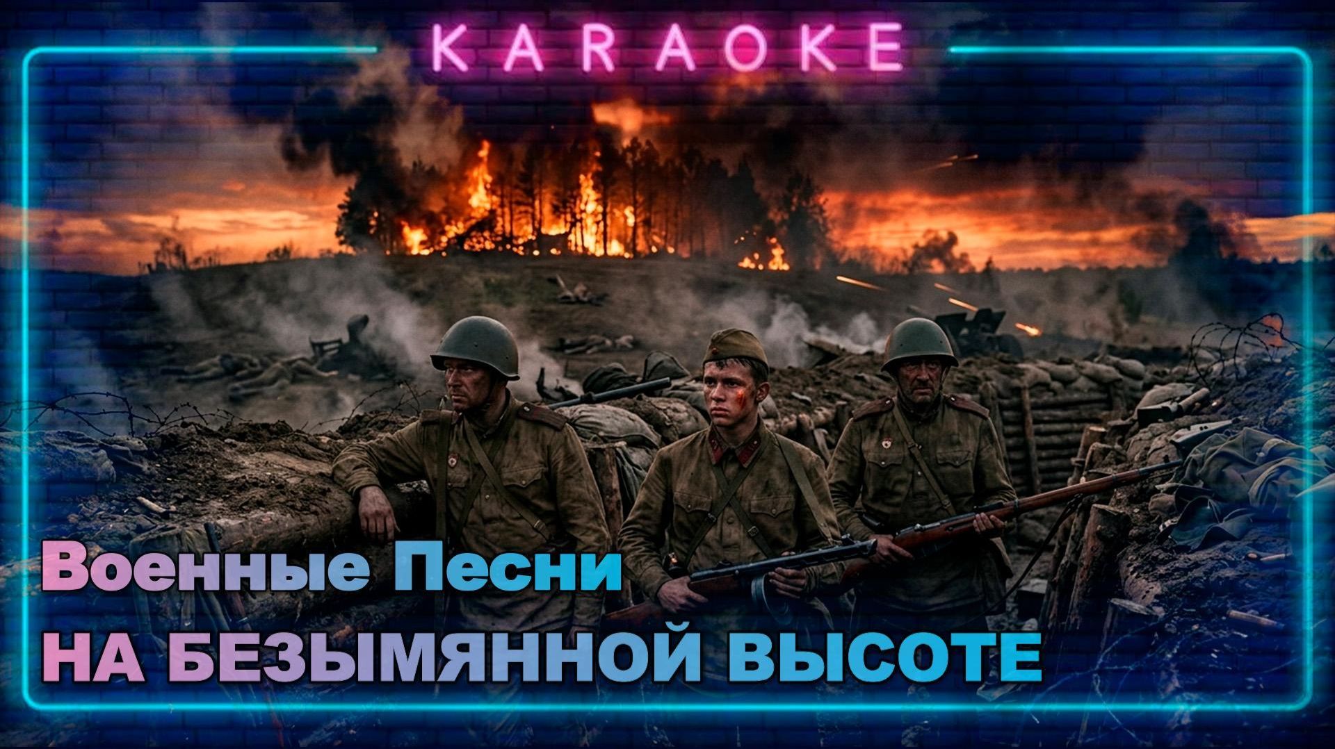 На безымянной высоте - караоке - Военные Песни