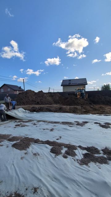Строительство фундамента дом с баней 315 м² в пос. Холмогоровка от Амбер Хаус #стройка #плита300