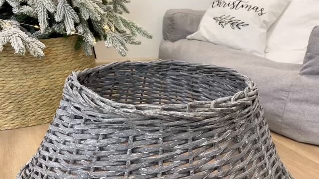 Корзина для декорирования основания елки ВИДЖН ГРОУ, серая, 58х26 см, 87518