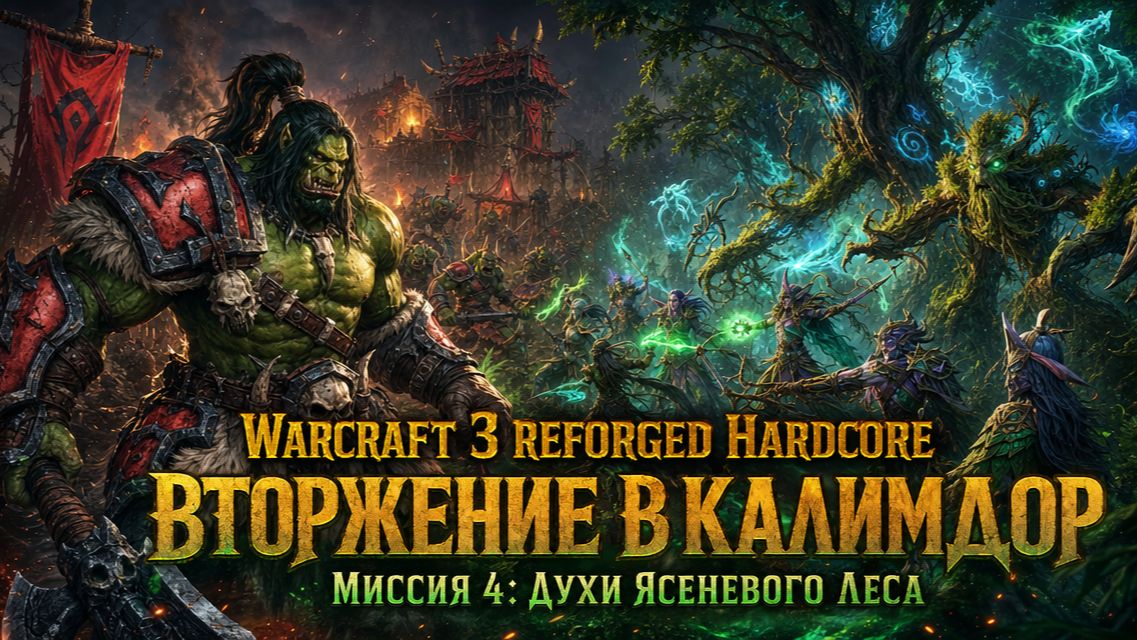 Warcraft 3 Reforged (Hardcore)➤ Вторжение В Калимдор➤ Миссия 4➤ Духи Ясеневого Леса