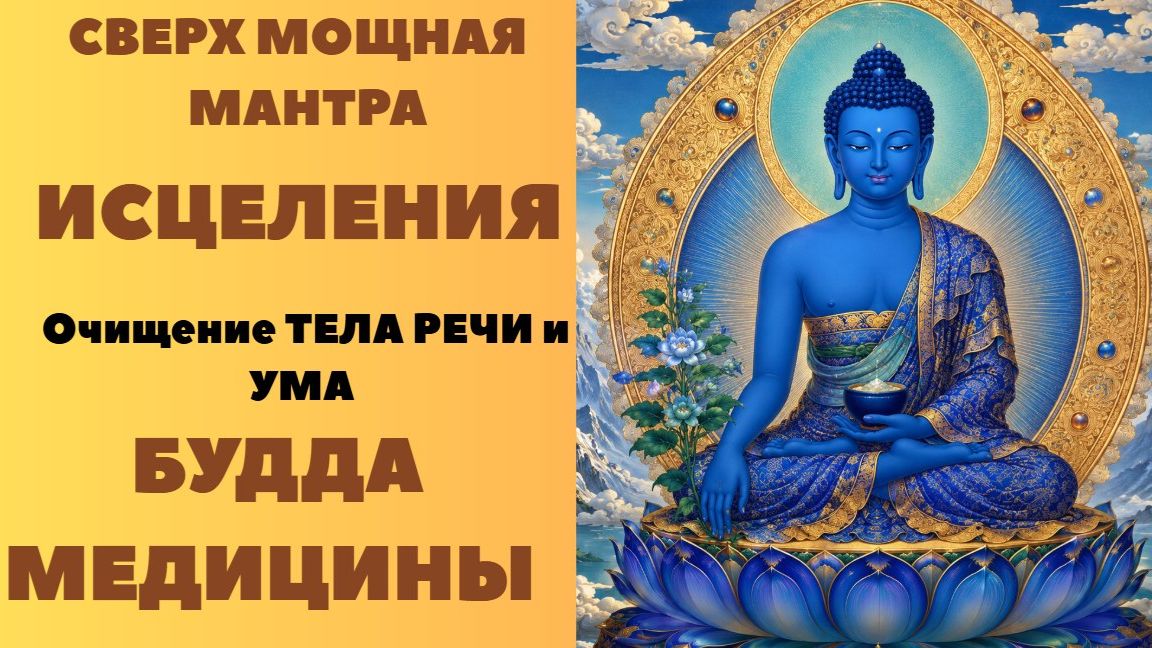 Сверх Мощная Мантра ИСЦЕЛЕНИЯ. Очищение ТЕЛА РЕЧИ и УМА. БУДДА МЕДИЦИНЫ.