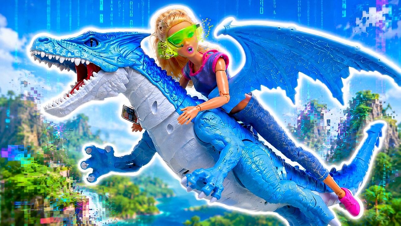 Барби летит на драконе в VR, но вдруг что-то пошло не так... 🐉😲 | Для детей
